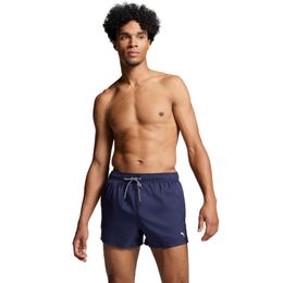 Badeshorts Puma "Puma SWIM MEN SHORT LENGTH SWIM SHORTS", Herren, Gr. L, N-Gr, blau (navy), Web, Obermaterial: 100% Polyester, unifarben, Badehosen Badeshorts, mit seitlichen Eingriff-Taschen, Ges&auml;&szlig;tasche mit Klettverschluss