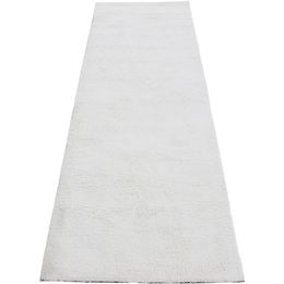 Hochflor-Teppich CarpetFine "Silky, auch als L&auml;ufer erh&auml;ltlich", beige (creme), B:80cm H:20mm L:300cm, Mikropolyester, Teppiche, Hochflor-Teppich, Shaggy, Langflor, uni, besonders weich, Handarbeit