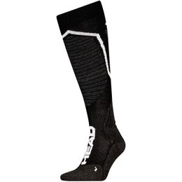 Socken Head, Damen, Gr. 39-42, schwarz, Materialmix, unifarben mit Farbeinsatz, Socken Socken, mit ergonomischer Passform