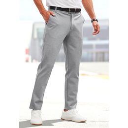 Stretch-Hose John Devin "regular-fit", Herren, Gr. 34, L&auml;nge 34, grau (grau meliert), Jersey, Obermaterial: 67% Viskose, 29% Polyamid, 4% Elasthan, unifarben, regular fit lang, Hosen Stretch-Hose, bequeme Hose aus elastischer Qualit&auml;t, Topseller
