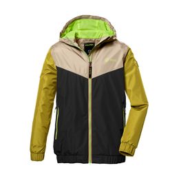 Outdoorjacke Killtec "KOS 288 BYS JCKT", Jungen, Gr. 128, schwarz, Oberstoff: 100% Polyester, Futter: 100% Polyester, Jacken Outdoorjacke, Wasserdichte Funktionsjacke mit Colourblock-Design und Kapuze