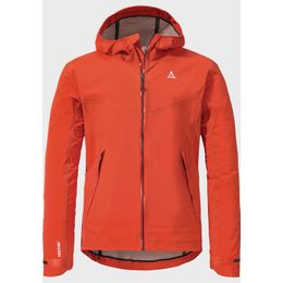 Sch&ouml;ffel Outdoorjacke SCH&Ouml;FFEL "2.5L Jacket Karma Trail M", Herren, Gr. 56, orange (5480, orange), Oberstoff : 100% Nylon (Membran: Polyurethan), regular fit, hoch geschlossener Ausschnitt, Jacken Outdoorjacke