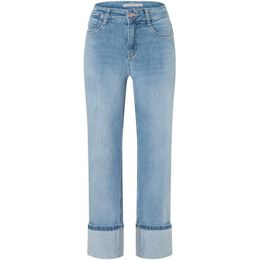 Regular-fit-Jeans MAC "LAURA", Damen, Gr. 34, N-Gr, calm light blau used, Denim/Jeans, Obermaterial: 91% Baumwolle, 7% Elastomultiester, 2% Elasthan, regular fit kn&ouml;chelfrei, Jeans Regular-fit-Jeans, im Five-Pocket Style
