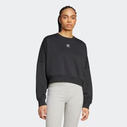 Sweatshirt adidas originals "ESS CREW FL", Damen, Gr. XXL, schwarz, Obermaterial: 80% Baumwolle, 20% Polyester, Sweatshirts Sweatshirt