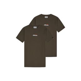 T-Shirt Ellesse "T-Shirt OLLIO 2 TEE 2er Pack", Herren, Gr. M, gr&uuml;n (dunkelgr&uuml;n), Obermaterial: 100% Baumwolle CO., Shirts T-Shirt