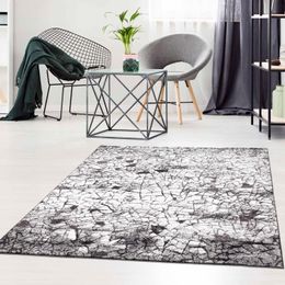 Teppich Carpet City "Moda 1130" Gr. 2, grau, B:80cm H:11mm L:150cm, Kunstfaser, Teppiche, Teppich, Kurzflor, Wohnzimmer