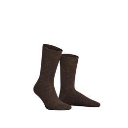 Socken Hudson "Socke Relax Cotton", Herren, Gr. 41-42, schwarz (braunmeliert 0763), Obermaterial: 97% Baumwolle CO. 3% Elasthan EL., Socken Socken