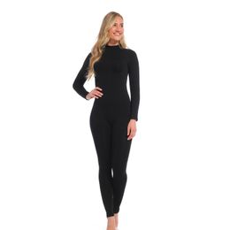 Jumpsuit MAGIC BODYFASHION, Damen, Gr. S, N-Gr, schwarz, Web, Obermaterial: 92% Polyamid, 8% Elasthan, lang, ohne Ausschnitt, Overalls Jumpsuit, nahtlose Verarbeitung f&uuml;r einen unsichtbaren Look
