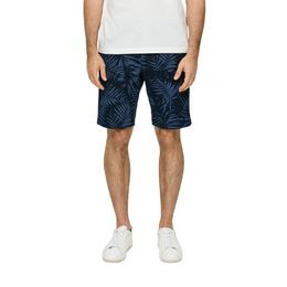Bermudas s.Oliver, Herren, Gr. 30, N-Gr, blau, Obermaterial: 97% Baumwolle, 3% Elasthan, bedruckt, regular fit kniefrei, Hosen Bermudas, Sommerhose mit All-Over Print