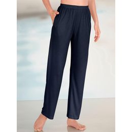 Relaxhose, Damen, Gr. 42, Normalgr&ouml;&szlig;en, blau (marine), 70% Viskose, 30% Polyester, unifarben, lang, Hosen Relaxhose
