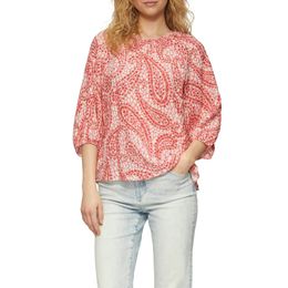 Klassische Bluse s.Oliver, Damen, Gr. 38, rot, Obermaterial: 81% Viskose, 19% Polyamid, bedruckt, relaxed fit taillenbedeckt, Rundhals, Raglan&auml;rmel, Blusen Klassische Bluse, mit All-Over Print