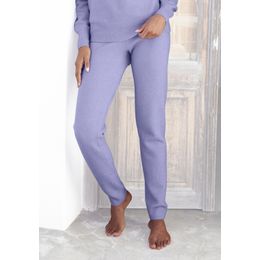 Strickhose Lascana, Damen, Gr. 36/38, N-Gr, lila, Strick, Obermaterial: 52% Polyester, 44% Polyacryl, 4% Elasthan, meliert, unifarben, bequem lang, Hosen Strickhose, aus weichem Strick, Loungewear