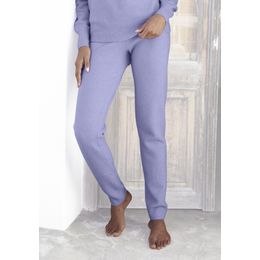 Strickhose Lascana, Damen, Gr. 44/46, N-Gr, lila, Strick, Obermaterial: 52% Polyester, 44% Polyacryl, 4% Elasthan, meliert, unifarben, bequem lang, Hosen Strickhose, aus weichem Strick, Loungewear