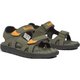 Sandale Timberland "PERKINS ROW BACKSTRAP SANDAL", M&auml;dchen, Gr. 35, gr&uuml;n (dunkelgr&uuml;n), Synthetik, Schuhe Sandale, mit Klettverschlu&szlig;