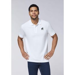 Poloshirt Lotto, Herren, Gr. L (52/54), wei&szlig; (hellwei&szlig;), 100% Baumwolle, unifarben, normal, ohne Ausschnitt, Flachstrickb&uuml;ndchen, Shirts Poloshirt, - in hochwertiger Baumwoll-Piqu&eacute; Qualit&auml;t