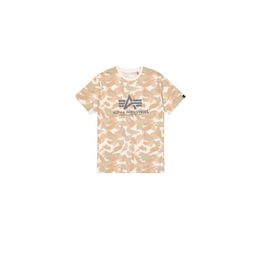 T-Shirt Alpha Industries "Basic T-Shirt BL Camo", Herren, Gr. M, beige (sand camo), Obermaterial: 100% Baumwolle, Shirts T-Shirt