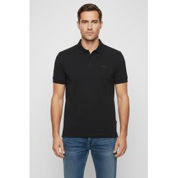 Poloshirt BOSS Green "Pio", Herren, Gr. L, dunkelblau402, Jersey, Obermaterial: 100% Baumwolle, unifarben, regular fit normal, Rundhals, abgestepptes B&uuml;ndchen, Shirts Poloshirt, mit Kn&ouml;pfen, regular fit, toniges Logo