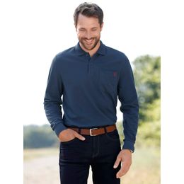 Poloshirt Catamaran "Langarm-Poloshirt", Herren, Gr. 60/62, blau (dunkelblau), 60% Baumwolle, 40% Polyester, unifarben, Shirts Poloshirt