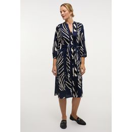 Langarmbluse Eterna, Damen, Gr. 40, wei&szlig; (navy, wei&szlig;), Satin, 100% cotton, normal, Blusen Langarmbluse