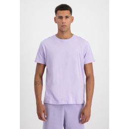 T-Shirt Alpha Industries "Unisex EMB T-Shirt", Herren, Gr. XS, lila (pale violet), Obermaterial: 100% Baumwolle, Shirts T-Shirt