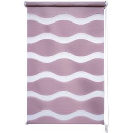 Doppelrollo Liedeco "Wave" Gr. 3, rosa (altrosa), B:40cm H:150cm, Metall, Polyester, Rollos, Doppelrollo, Klemmfix-DUO-Rollo, Doppelrollo "Wave"