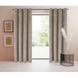 Vorhang "Samt Ladina" Gr. 3, beige (sand beige), B:140cm H:225cm, Polyester, Recyceltes Material, LeGer Home by Lena Gercke, Gardinen, Vorhang, blickdichter Vorhang, Samt Vorhang