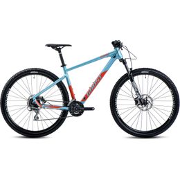 Mountainbike GHOST "Kato Essential AL" Gr. 44, blau (babyblau, dunkelorange), Fahrr&auml;der, 44cm, 29 Zoll (73,66cm), Mountainbike, f&uuml;r Damen und Herren, Kettenschaltung