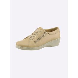 Schn&uuml;rschuh CLASSIC, Damen, Gr. 38, beige, Glattleder, Schuhe Schn&uuml;rschuh