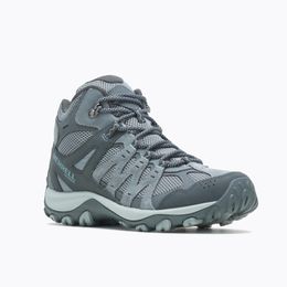 Wanderschuh Merrell "ACCENTOR 3 MID WP", Damen, Gr. 40,5, grau (monument), Leder, Textil, Schuhe Wanderschuh, wasserdicht