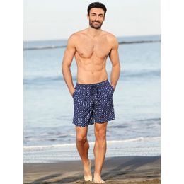 Badeshorts feel good, Herren, Gr. 12, Normalgr&ouml;&szlig;en, blau (marine, wei&szlig;), Polyester, Badehosen Badeshorts