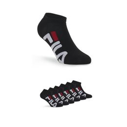 Socken Fila "UNISEX INVISIBLE SOCKS", M&auml;dchen, Gr. 39-42, schwarz, Baumwollmischung, unifarben mit Farbeinsatz, normal, Socken Socken, gro&szlig;er Markenschriftzug seitlich
