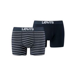 Levi's Boxershorts LEVI'S, Herren, Gr. M, blau (navy), Obermaterial: 95% Baumwolle, 5% Elasthan, unifarben, normal, Unterhosen Boxershorts, mit breitem Logobund