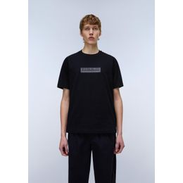 T-Shirt Napapijri "BOX LOGO", Herren, Gr. M, schwarz beauty, Jersey, Obermaterial: 100% Baumwolle, normal, Rundhals, Shirts T-Shirt, f&uuml;r sportliche Aktivit&auml;ten, Kurzarmdesign, Rundhalsausschnitt