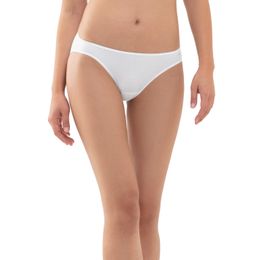 Minislip Mey "Cotton Pure", Damen, Gr. 46, wei&szlig;, Single Jersey, Obermaterial: 94% Baumwolle, 6% Elasthan, k&ouml;rpernah, Unterhosen Minislip, Tiefer, h&uuml;ftiger Sitz, weiche Beinabschl&uuml;sse