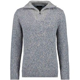 Troyer Ragman, Herren, Gr. 56, grau (grau, melange), Strick, 100% Baumwolle, hoch geschlossener Ausschnitt, Pullover Troyer