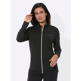 Langjacke feel good, Damen, Gr. 36/38, schwarz, 55% Modal, 39% Polyester, 6% Elasthan, unifarben, Jacken Langjacke