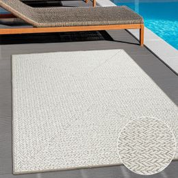 Teppich OTTO HOME "Matts Wende-Teppich in Strick-Optik auch f&uuml;r Balkon und Terrasse", beige, B:120cm H:5mm L:160cm, Polypropylen, Teppiche, Teppich, In- und Outdoor geeignet, Wetterfest & UV-best&auml;ndig