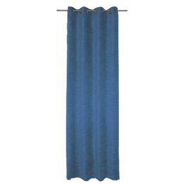 Vorhang WIRTH "B-Holmsund" Gr. 3, blau (royalblau), B:132cm H:180cm, Chenille, Polyacryl, Gardinen, Vorhang