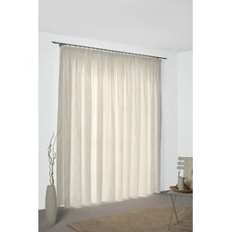 Vorhang WIRTH "RICCIA" Gr. 5, beige (creme, goldfarben), B:132cm H:255cm, Jacquard, Obermaterial: 75% Polyester, 25% Baumwolle, Gardinen, Vorhang