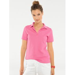 Poloshirt Heine "Poloshirt", Damen, Gr. 34, pink, 95% Baumwolle, 5% Elasthan, unifarben, Shirts Poloshirt