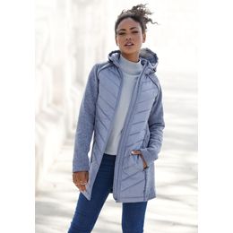 Steppjacke Vivance, Damen, Gr. 34, blau, Steppware, Obermaterial: 100% Polyester. &Auml;rmel: 100% Polyester, meliert, Jacken Steppjacke, mit Strickfleece-&Auml;rmeln, Topseller