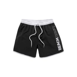 Badeshorts Venice Beach "Bo", Herren, Gr. L (52), N-Gr, schwarz, Microfaser, Microfaser, Polyester, Recycling-Polyester, unifarben, Badehosen Badeshorts, mit Logodruck am Bein