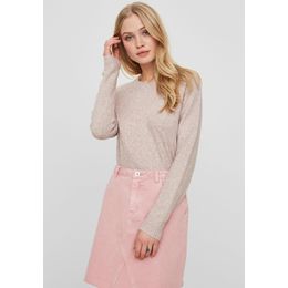 V&eacute;ro Moda Rundhalspullover VERO MODA "VMDOFFY", Damen, Gr. XL, rosa (woodrose melange), Strick, Obermaterial: 94% Polyester, 3% Elasthan, 3% Nylon, meliert, Basic, figurumspielend h&uuml;ftlang, Rundhals, Raglan&auml;rmel Rippstrickb&uuml;ndchen, Pullover Rundhalspullover, in melierter Optik