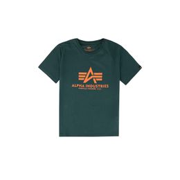 T-Shirt Alpha Industries "Basic T-Shirt BL K", Jungen, Gr. 10, blau (schwarz petrol), Obermaterial: 100% Baumwolle, Shirts T-Shirt