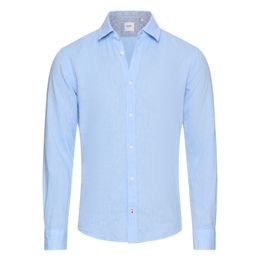 JOOP! Langarmhemd JOOP JEANS "Hanson", Herren, Gr. XXL, N-Gr, blau (pastel blau), Web, Obermaterial: 55% Leinen, 45% Baumwolle, clean, unifarben, h&uuml;ftbedeckend, 1-Knopf-Manschette, Hemden Langarmhemd, mit Leinenanteil
