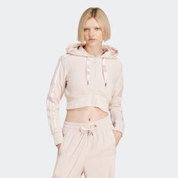 Trainingsjacke adidas originals "SHRT FZ HOODIE", Damen, Gr. XXL, beige (wonder quartz), Obermaterial: 74% Polyester, 26% Viskose, Jacken Trainingsjacke