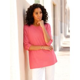 Longshirt Classic Basics "Longshirt", Damen, Gr. 44, pink (grapefruit), 100% Baumwolle, unifarben, Rundhals, Shirts Longshirt