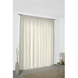 Vorhang WIRTH "RICCIA" Gr. 3, beige (creme, goldfarben), B:132cm H:220cm, Jacquard, Obermaterial: 75% Polyester, 25% Baumwolle, Gardinen, Vorhang