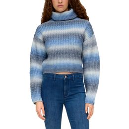 Strickpullover QS, Damen, Gr. XL, blau, Obermaterial: 58% Polyacryl, 29% Polyester, 9% Polyamid, 4% Wolle, regular fit kurz, Pullover Strickpullover, mit Rollkragen