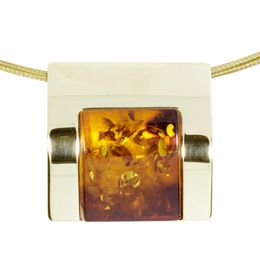 Kette mit Anh&auml;nger OSTSEE-SCHMUCK "- Gleiter-Urte - Gold 333/000 - Bernstein" Gr. 42, gold (gold 333, goldfarben, gelb), Halsketten, Damen, 42, Gelbgold 333, Kette mit Anh&auml;nger